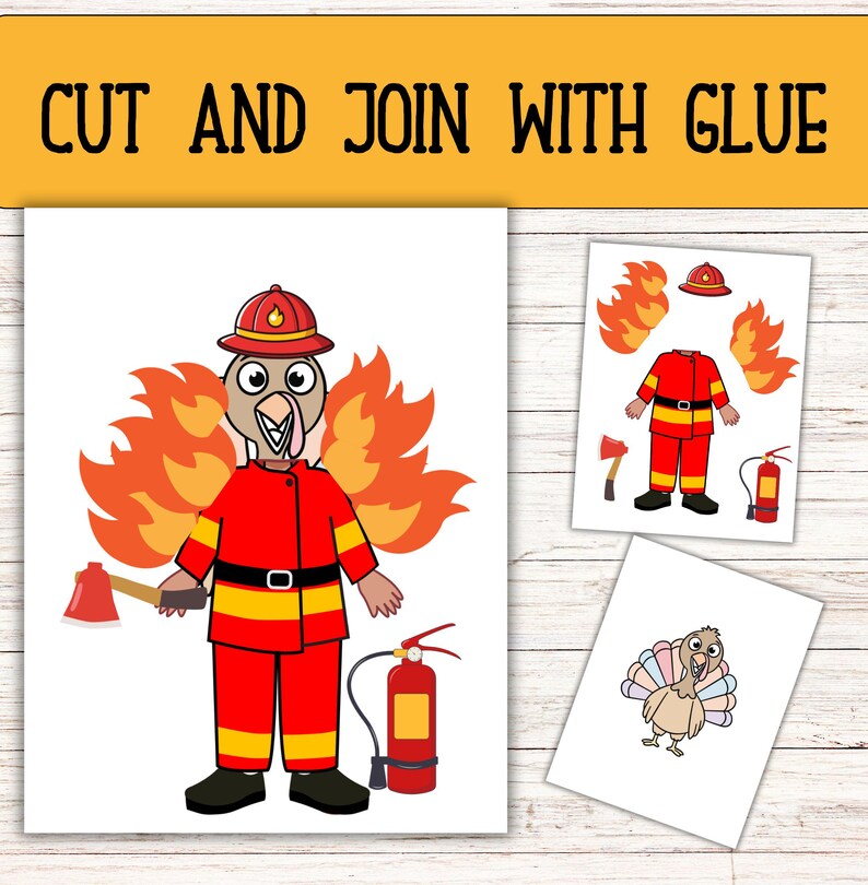 Disguise a Turkey- Firefighter Disguise, Thanksgiving Craft, School ...