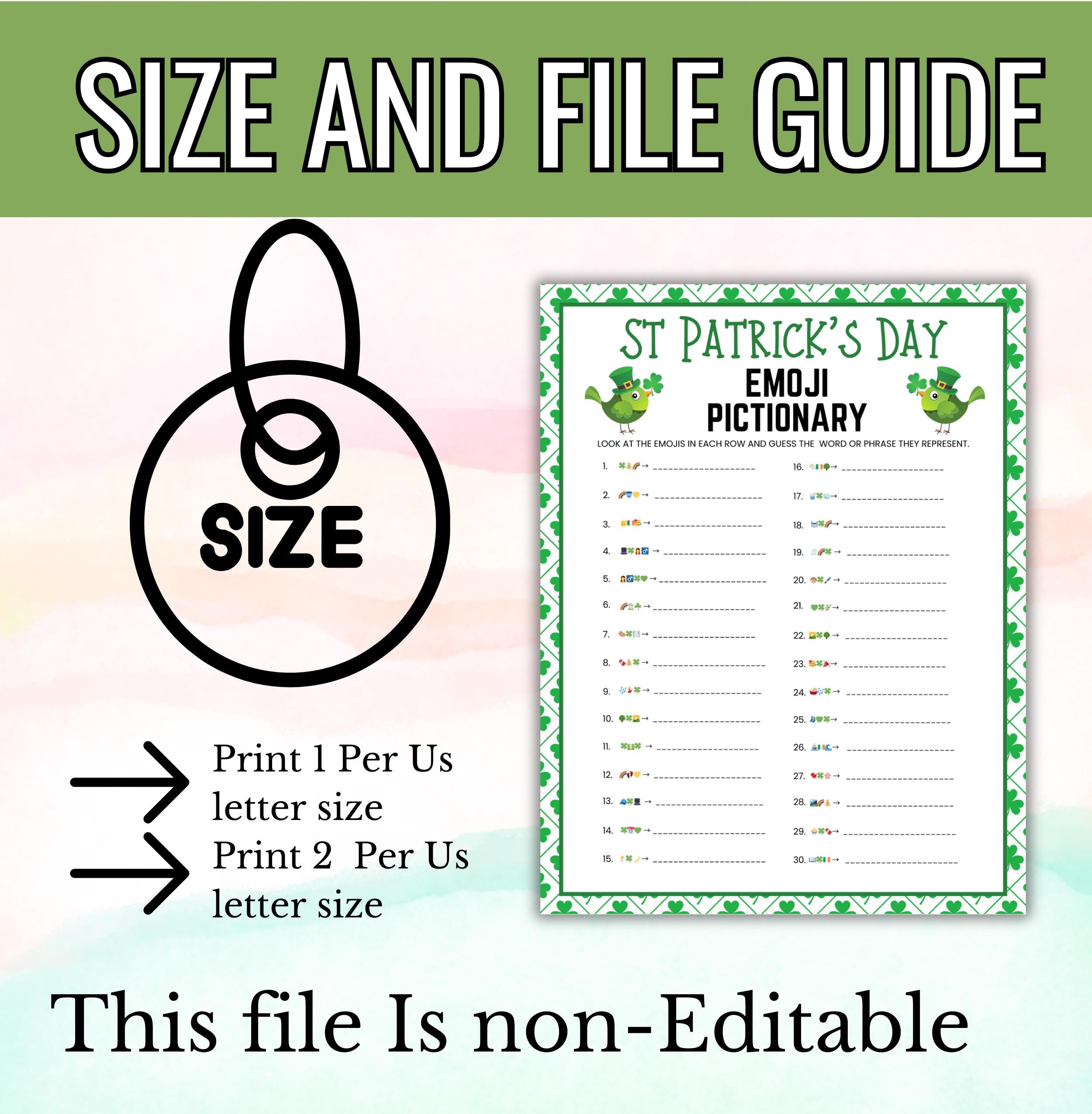 St Patricks Day Emoji Pictionary Game, St Patricks Day Games, St ...