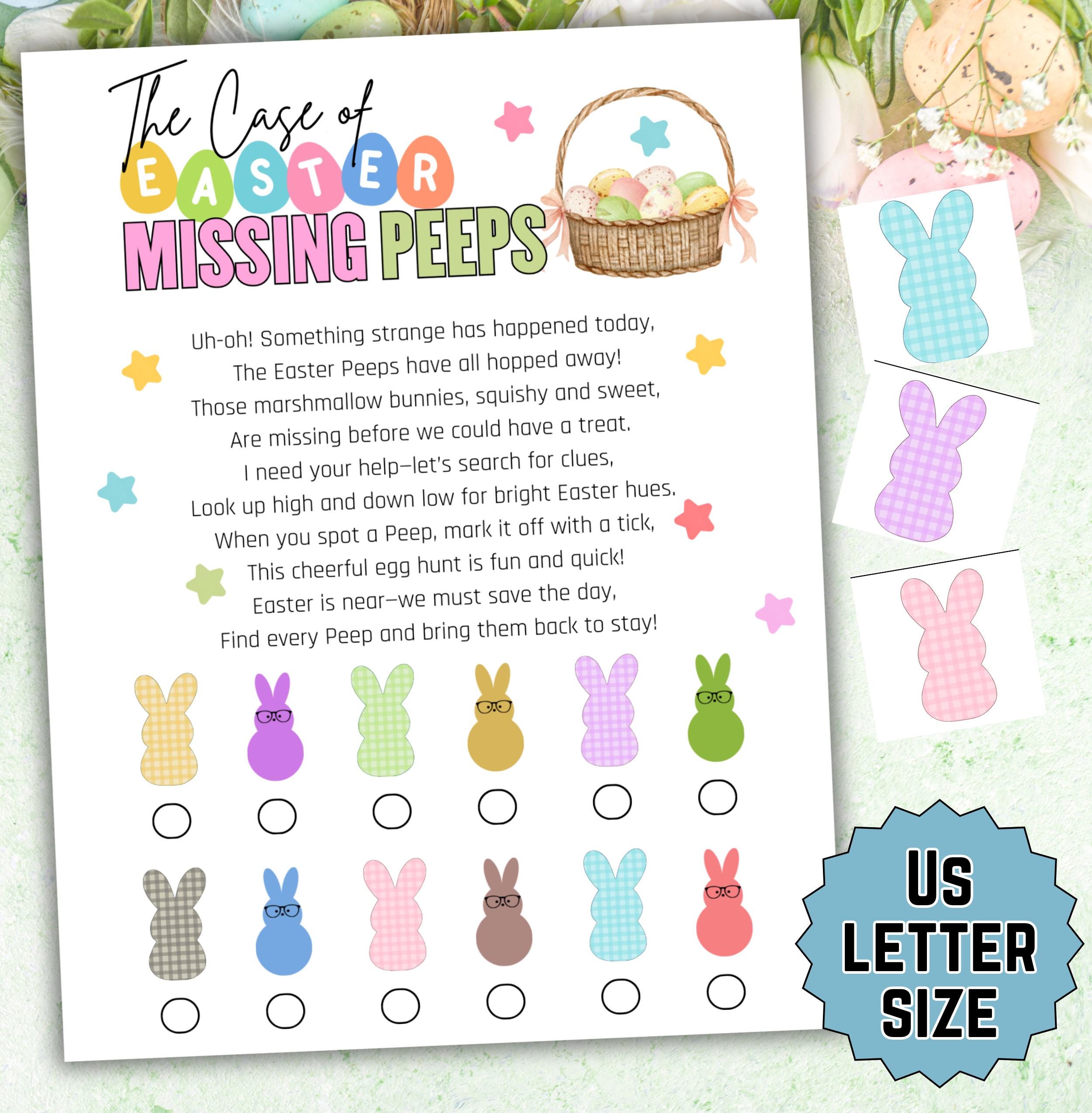 Peeps Easter Scavenger Hunt Game: Printable Case of Missing Peep Kids ...