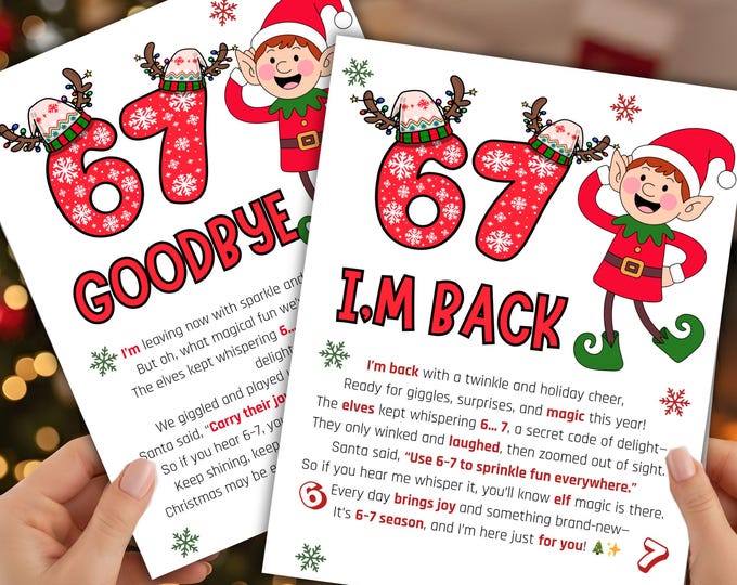 Printable 6-7 Elf Goodbye Letter, Six Seven Trending Meme Christmas Elf ...