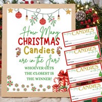 Guess How Many Peppermints in the Jar, Holiday Candy Guessing Game ...