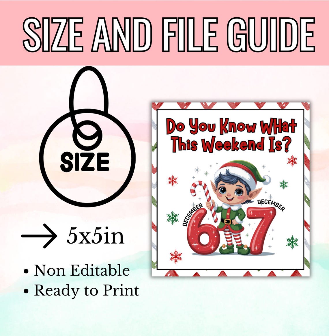 6 7 Six Seven Funny Elf Props, Printable DIY 2025 Trending Printable ...