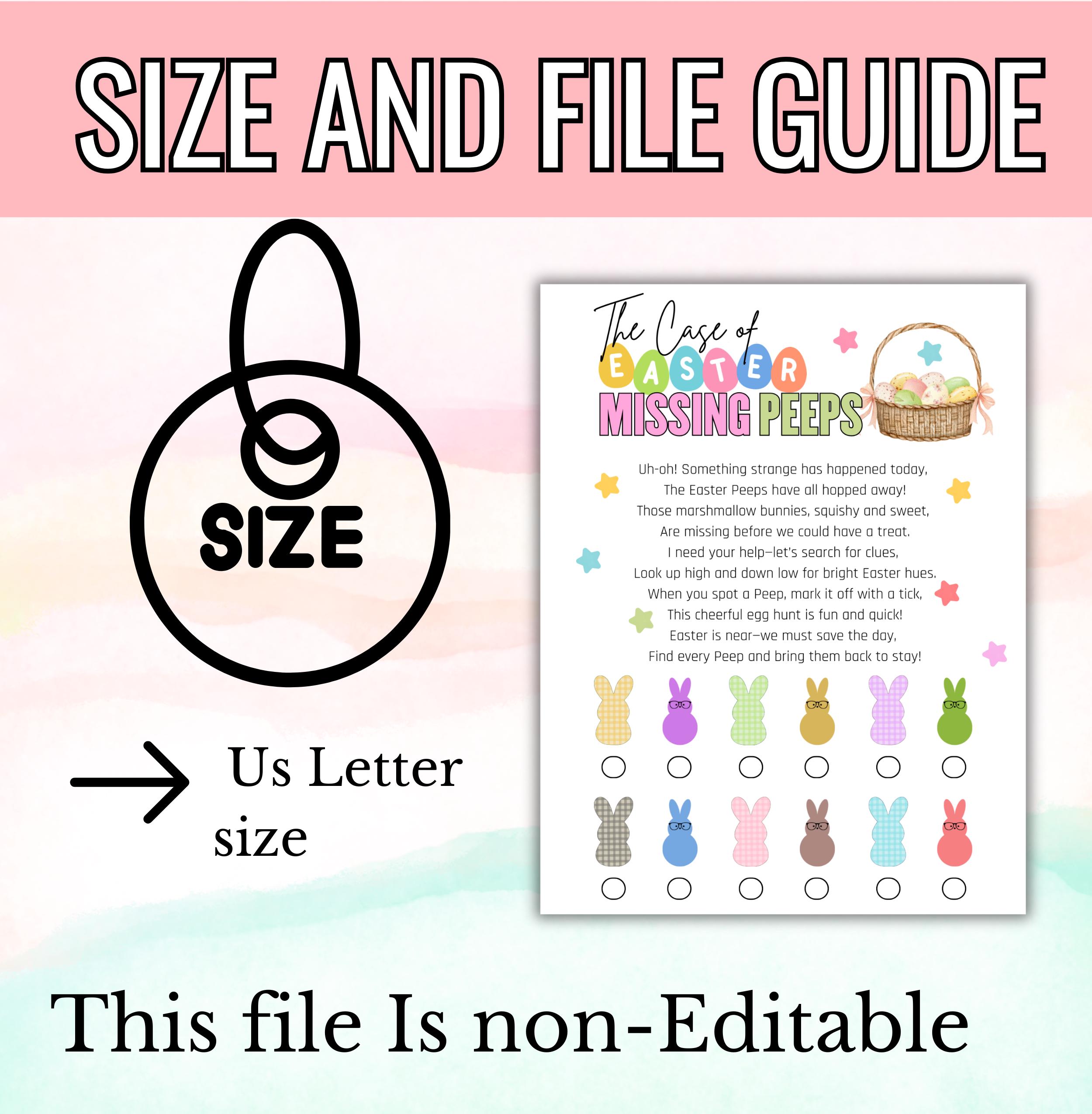Peeps Easter Scavenger Hunt Game: Printable Case of Missing Peep Kids ...
