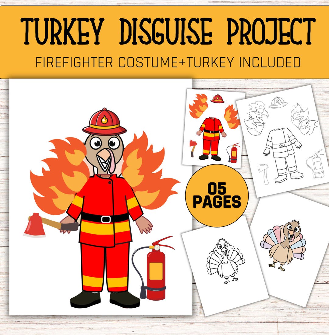 Disguise a Turkey- Firefighter Disguise, Thanksgiving Craft, School ...