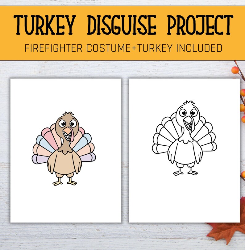 Disguise a Turkey- Firefighter Disguise, Thanksgiving Craft, School ...