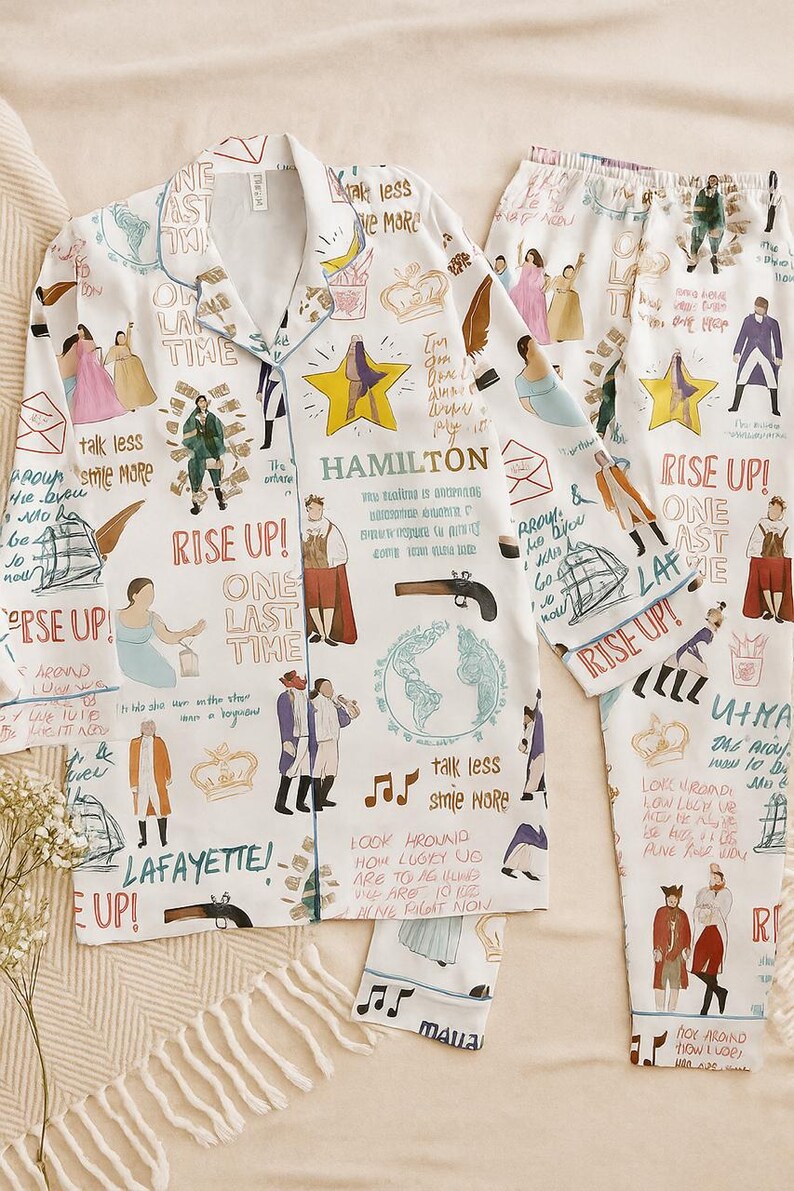 Hamilton Pajama Set, Broadway Musical Sleepwear, American Theater Fan ...