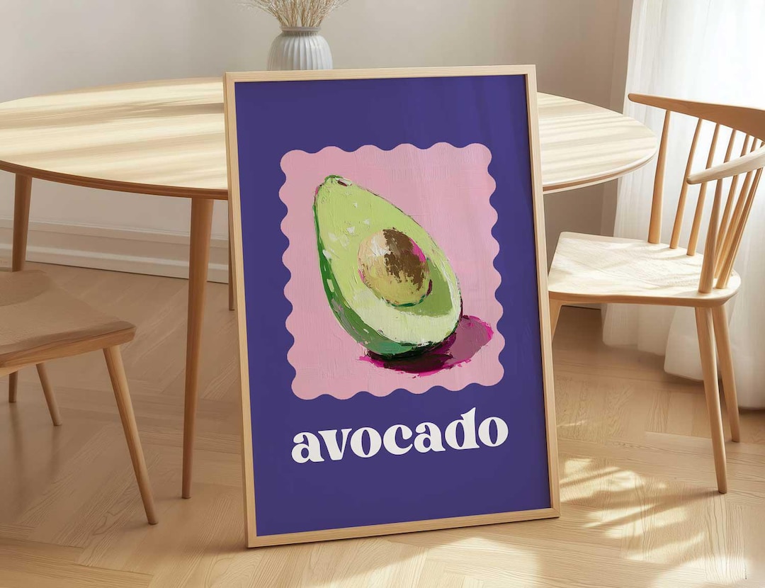 Avocado Wall Art, Trendy Kitchen Prints, Trendy Fruits, Kitchen Wall ...