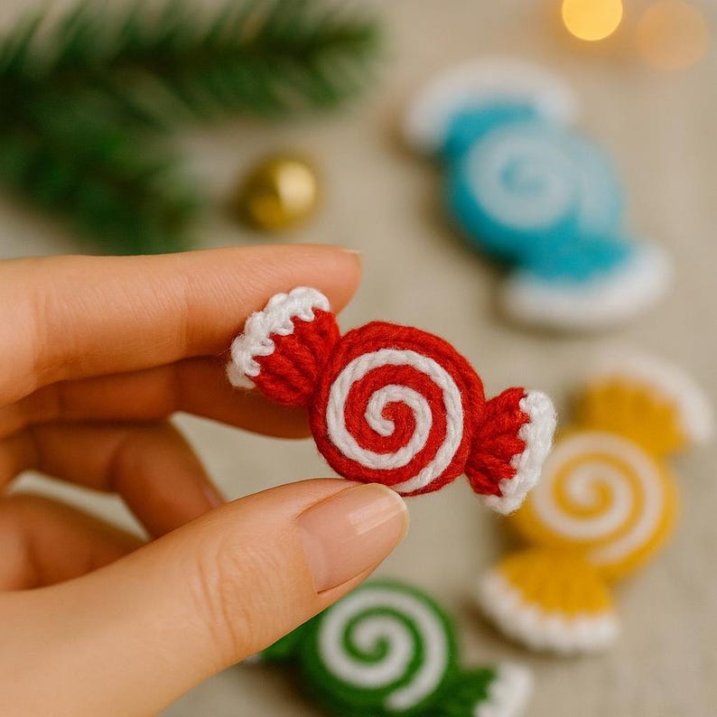 Christmas Ornament Crochet Pattern | Mini Candy Bag Charm & Car Hanger ...