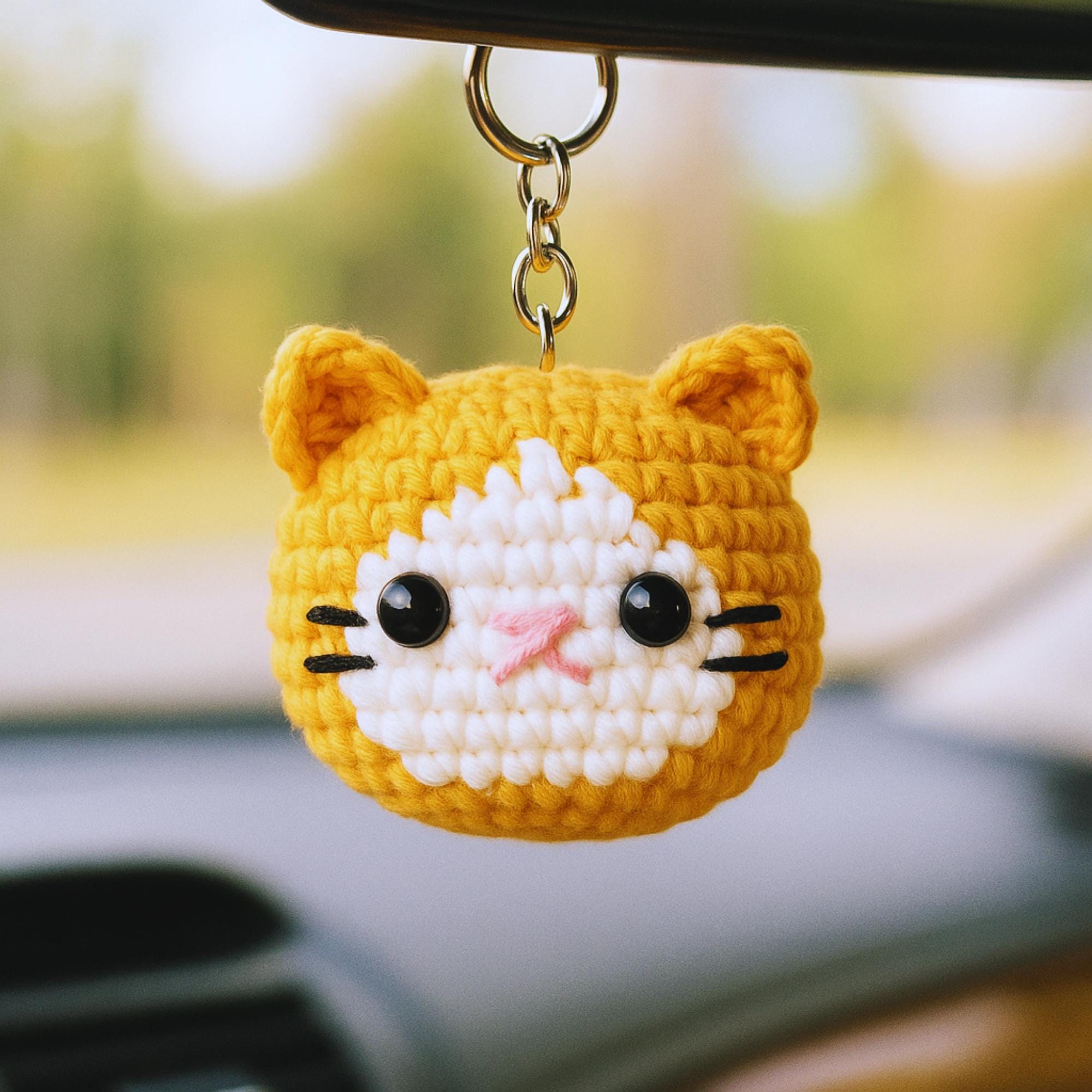 Crochet Cat Keychain Pattern | Mini Amigurumi Bag Charm & Car Hanger ...