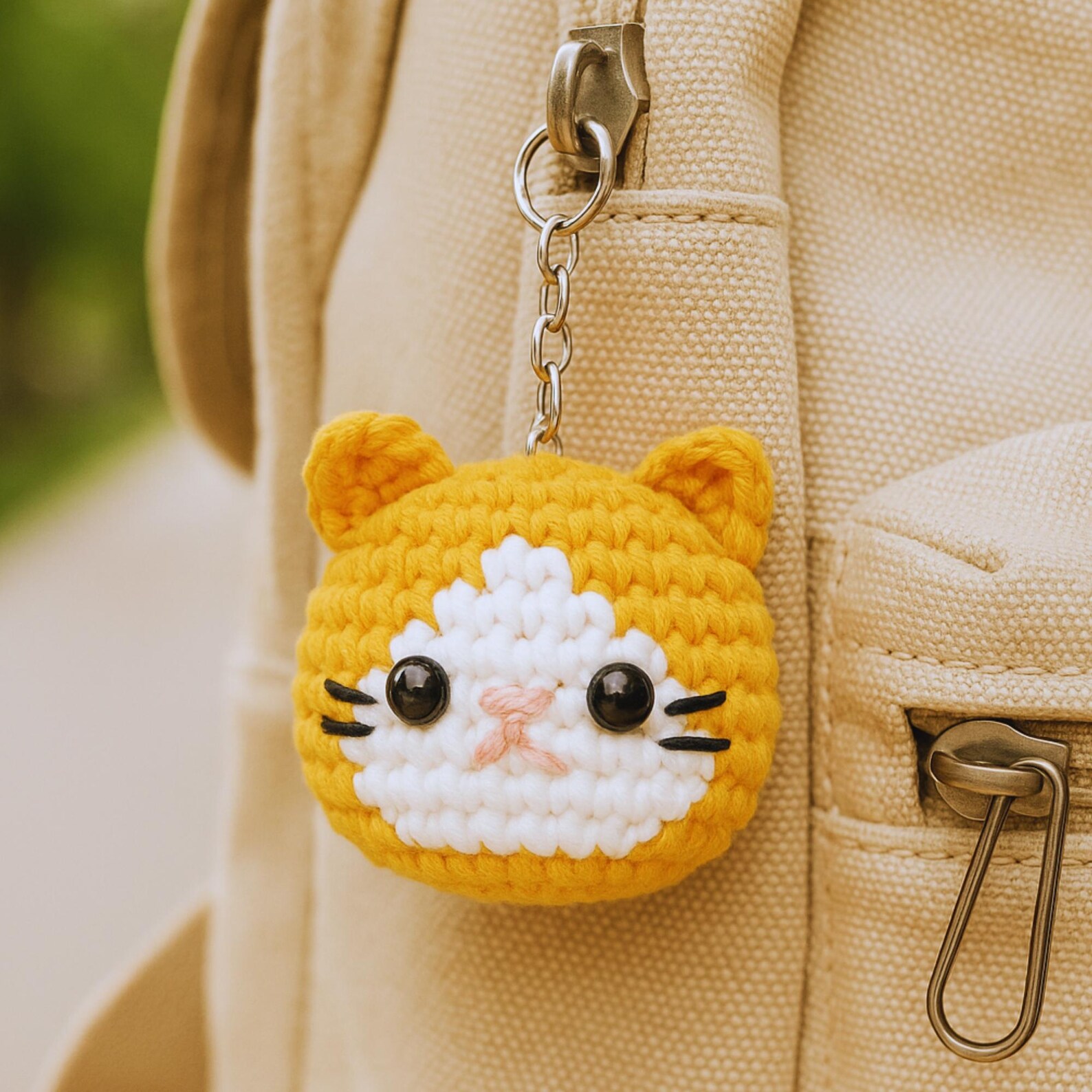 Crochet Cat Keychain Pattern | Mini Amigurumi Bag Charm & Car Hanger ...