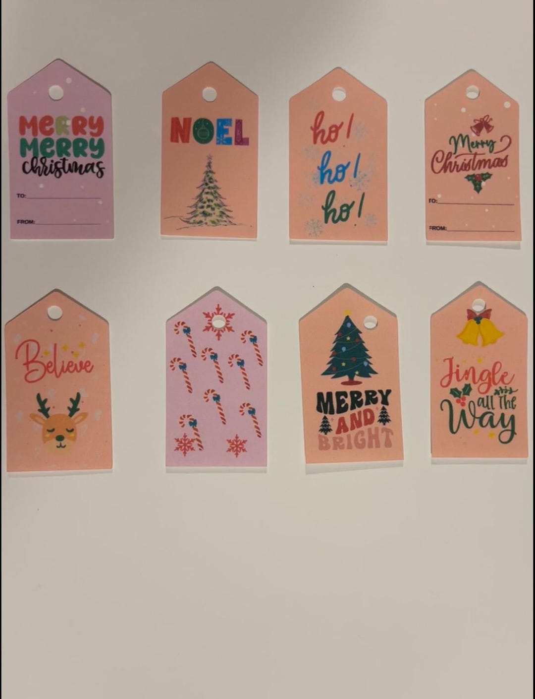 Christmas Gift Tags (pink) - Etsy