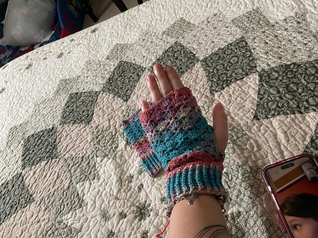 Multi Colored Fingerless Gloves - Etsy