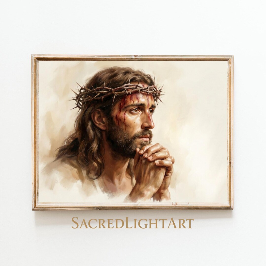 Jesus Christ Praying Poster | Christian Wall Art | Modern Religious ...