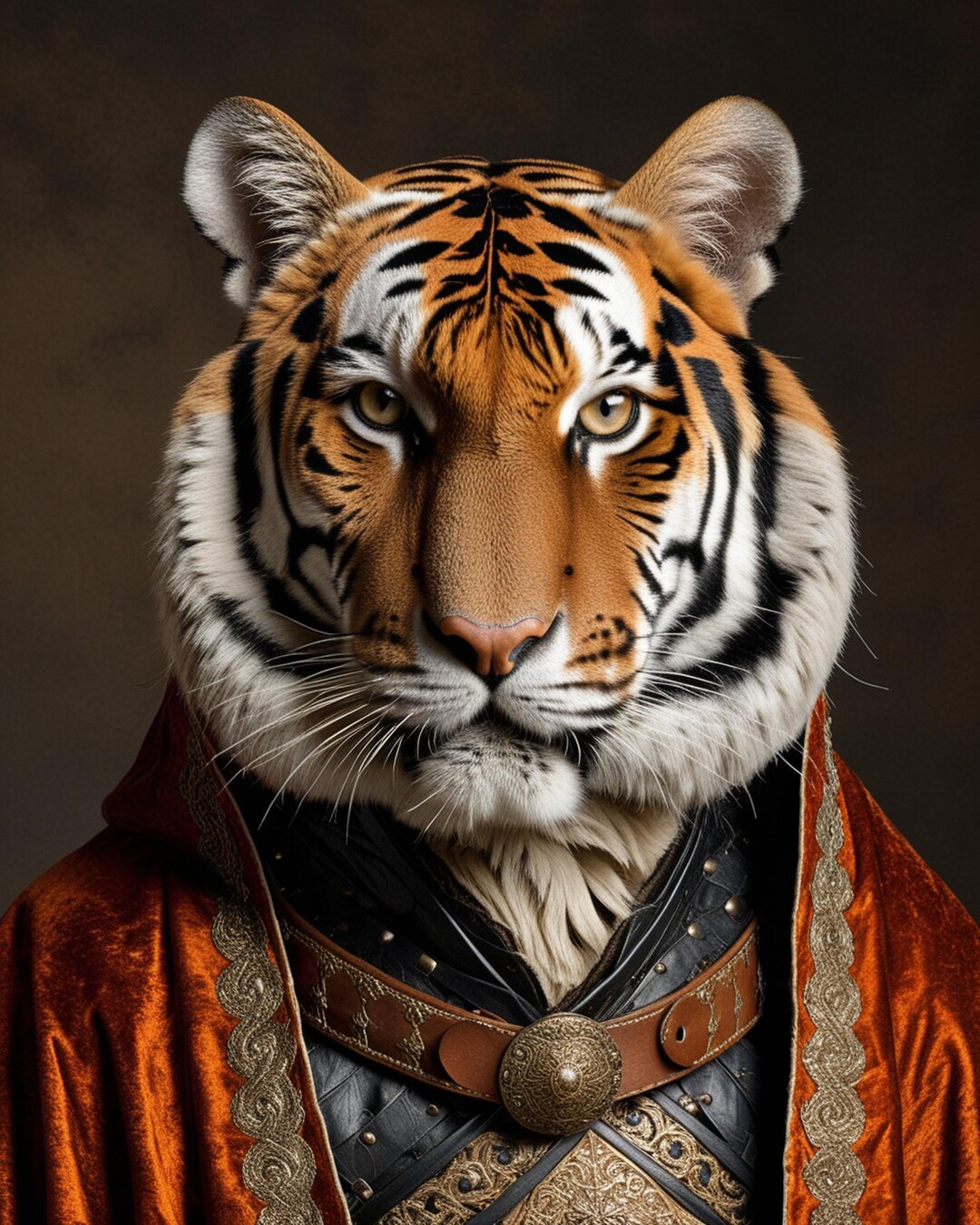 Anthropomorphic Tiger in Medieval Cloak Portrait 1 - Etsy
