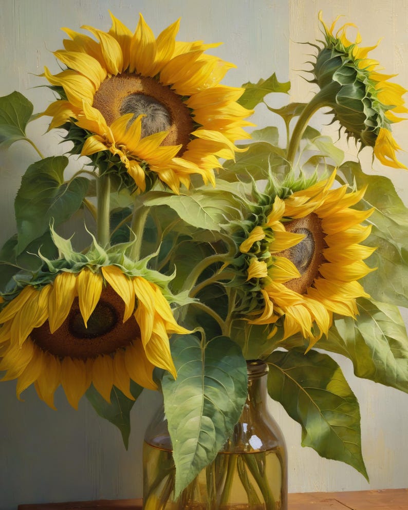 Sunflower Oil Painting #5 - Etsy