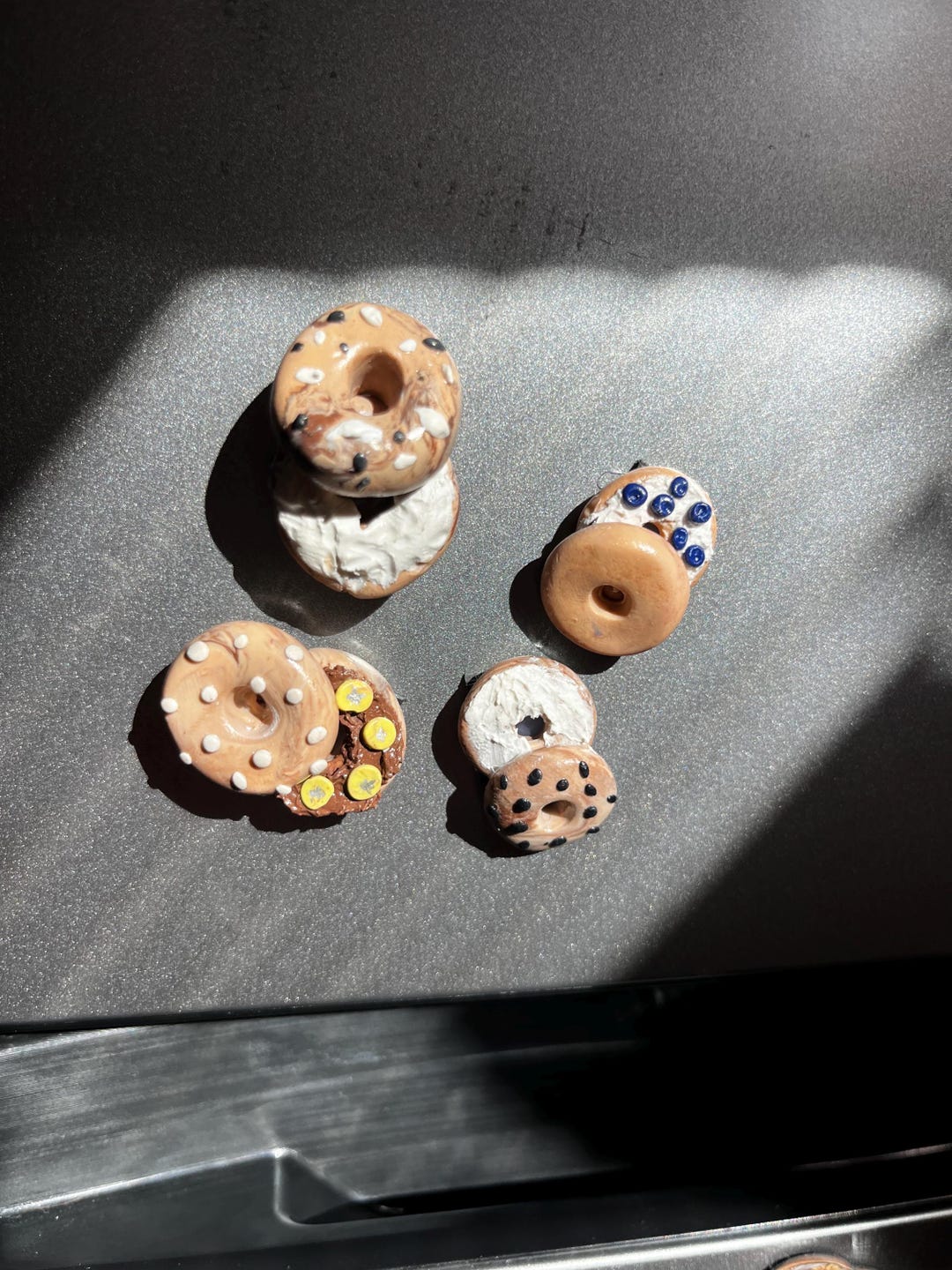 Realistic Mini Bagel Clay Magnets - Etsy