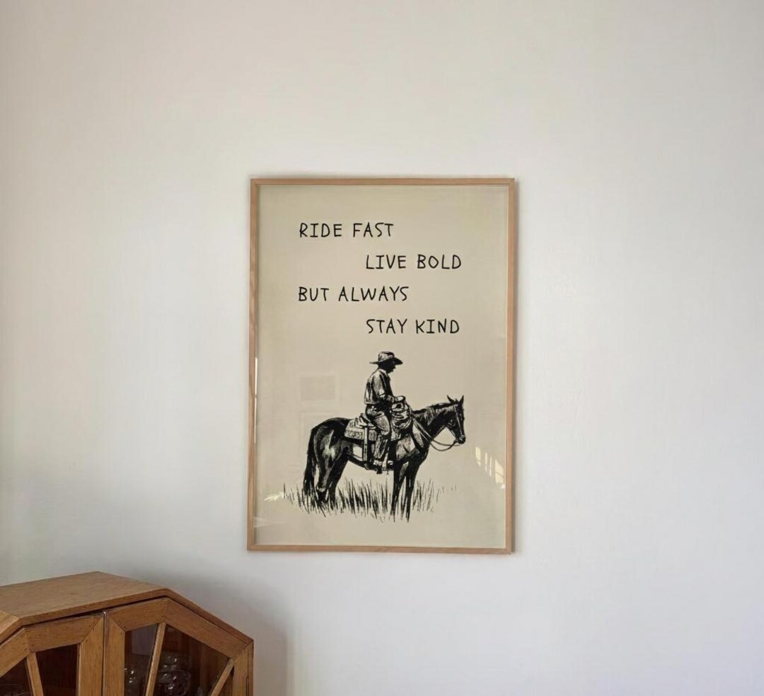 Ride Fast Live Bold Print: Western Inspirational Wall Decor (digital ...