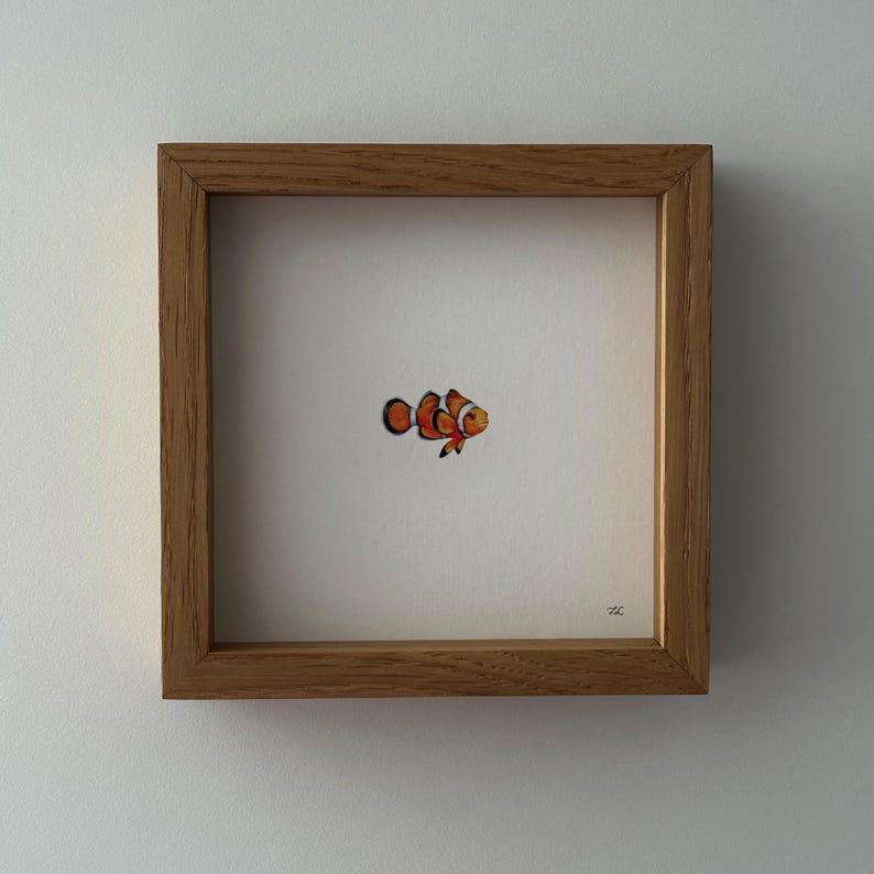 Clownfish. Art Print From Original Watercolor Miniature Painting. Tiny ...
