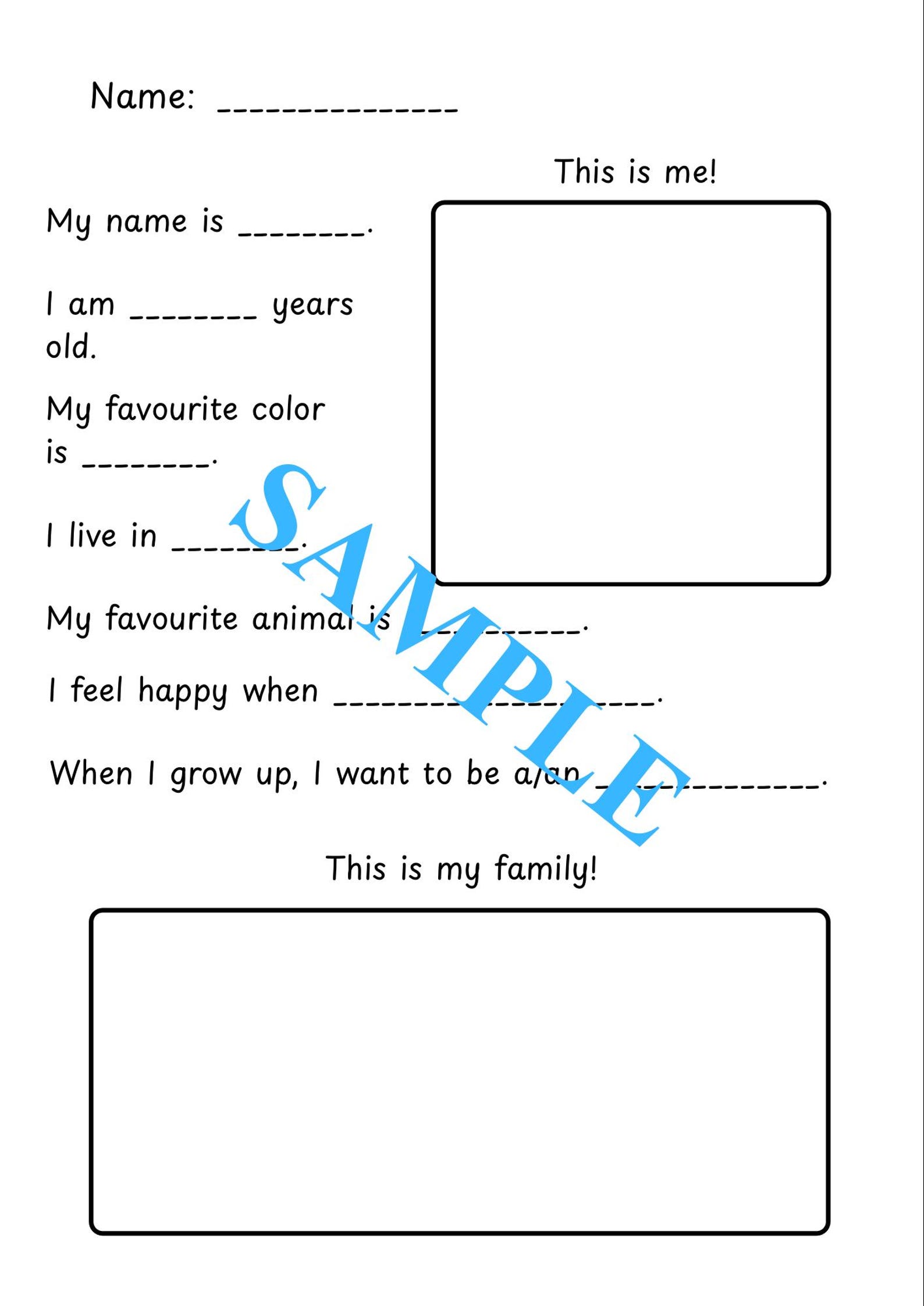 All About Me Worksheet | First Grade Printable (PDF) - Etsy