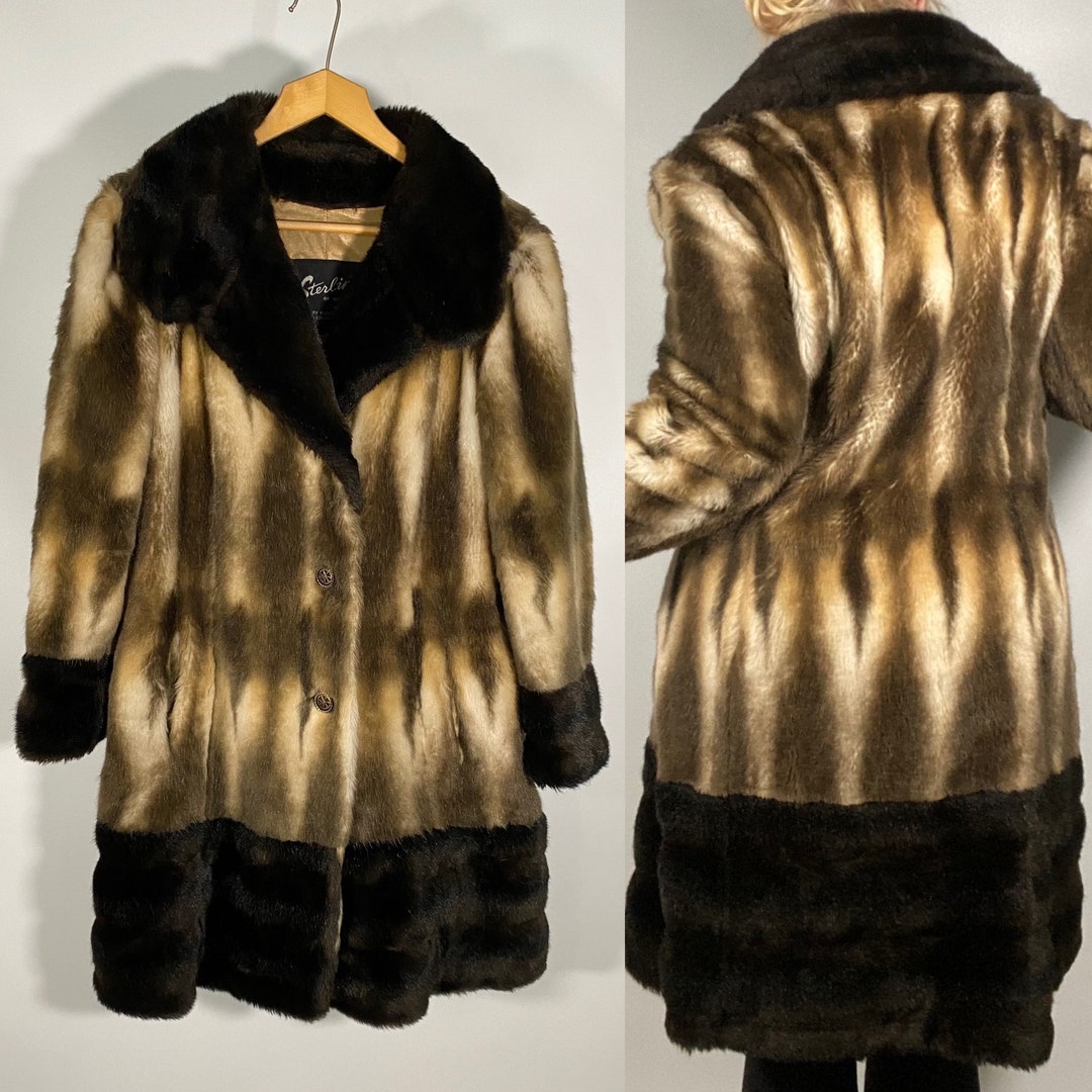 1960s Vintage Faux Fur Sterling Coat Mob Wife Aesthetic Rock and Roll ...