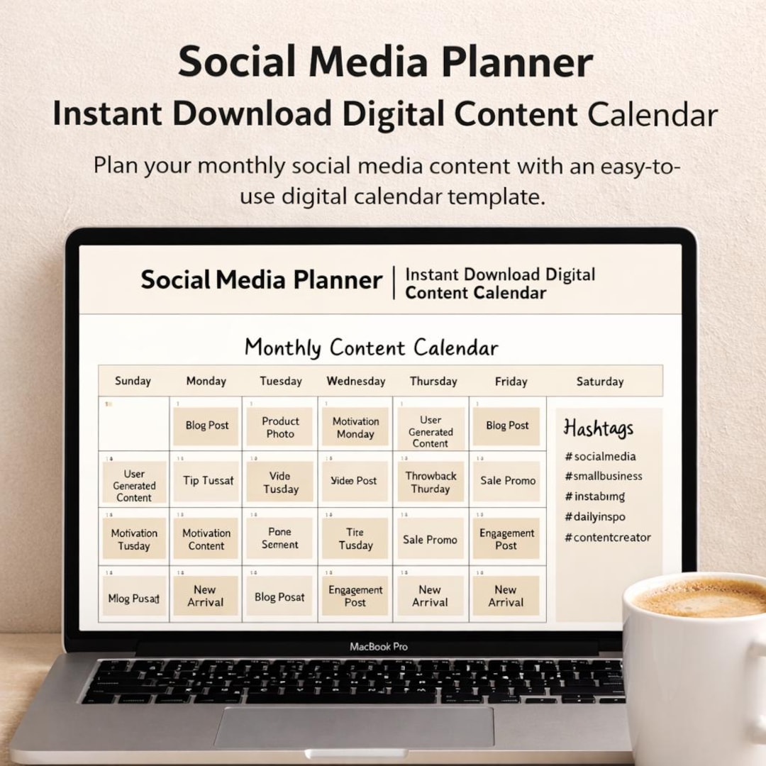 Social Media Content Planner | Google Sheets & Excel Calendar (digital ...