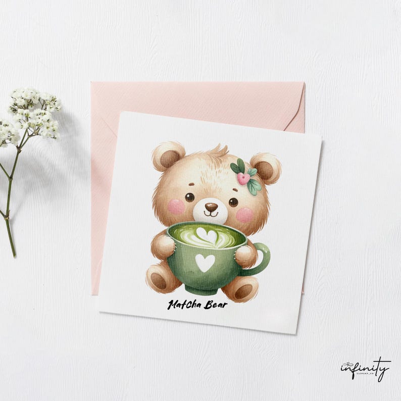 Calm & Cozy – Watercolor Clipart Set of Matcha Bears - Etsy