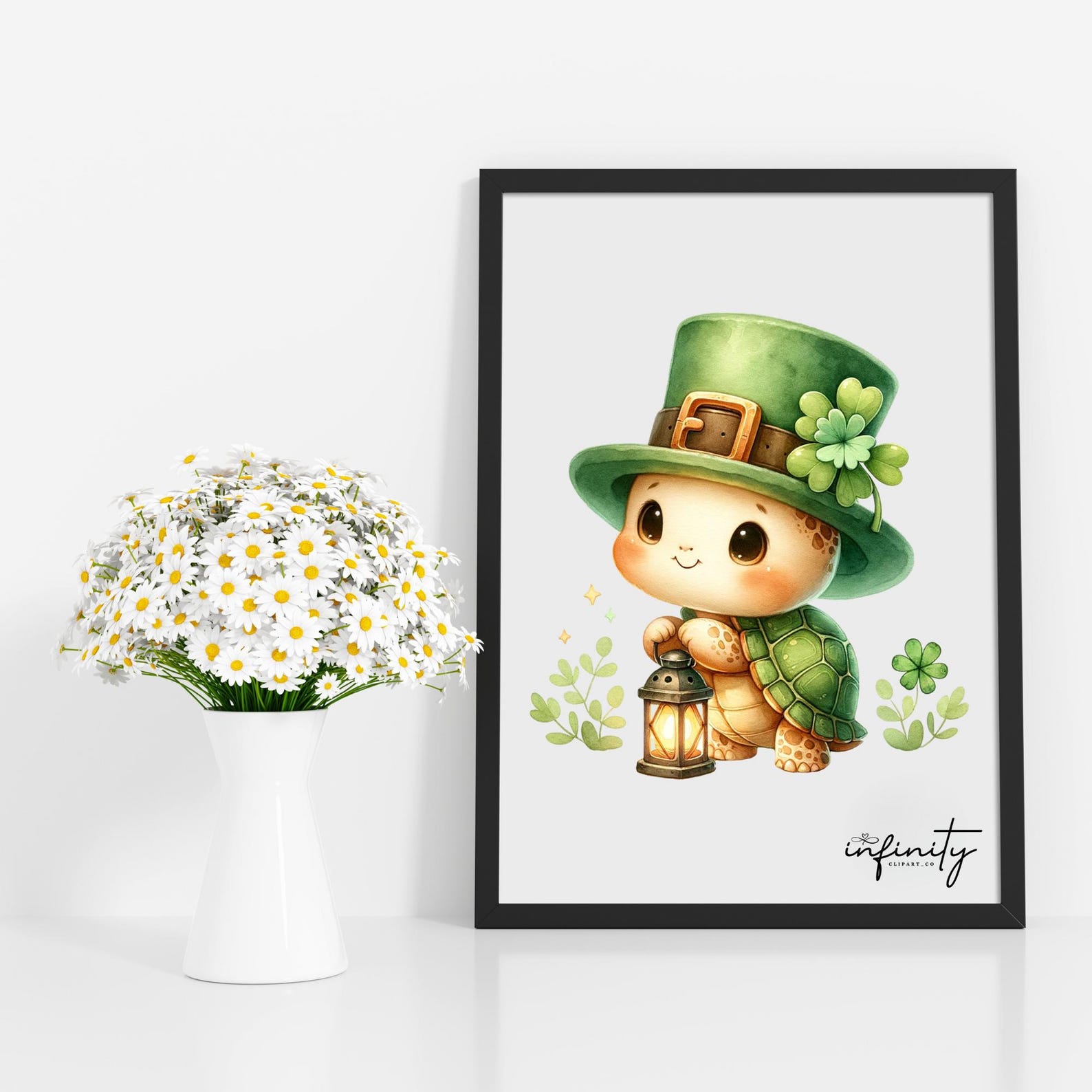 St. Patrick’s Day Turtle Clipart | 75 PNG Cute Watercolor Shamrock ...