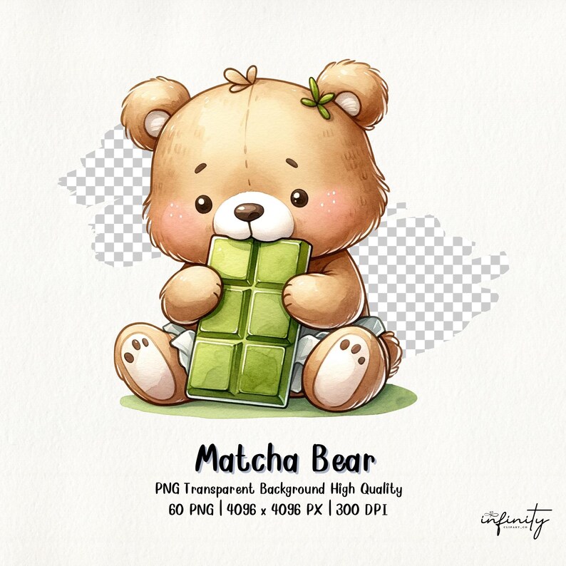 Calm & Cozy – Watercolor Clipart Set of Matcha Bears - Etsy
