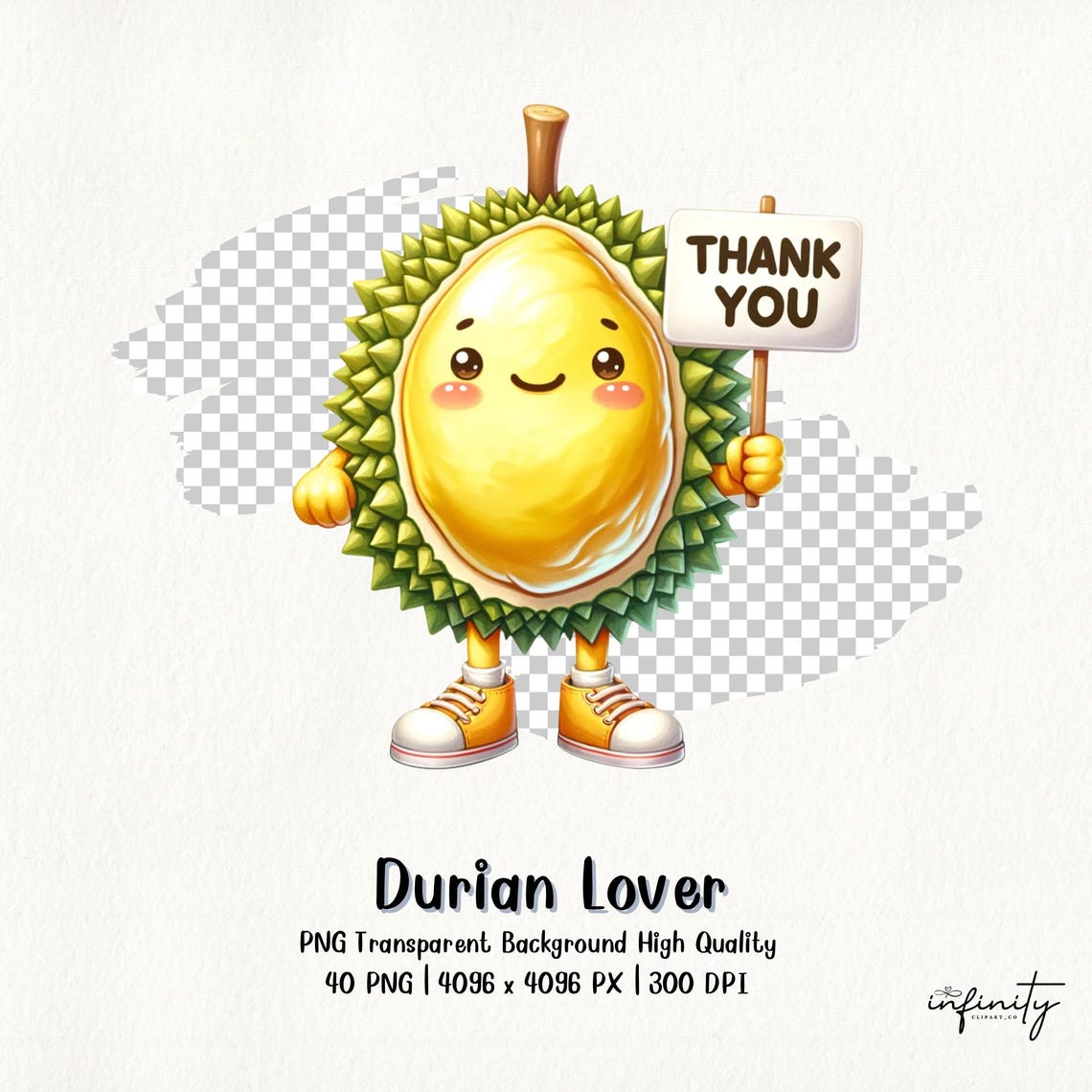 Playful Delight – Watercolor Clipart Set of Durian Characters - Etsy