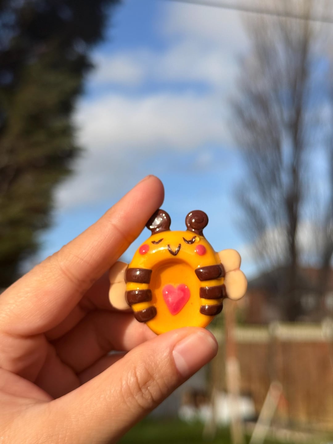 Baby Bee Worry Stone – Handmade Clay Bee Keepsake – Pocket Comfort for ...