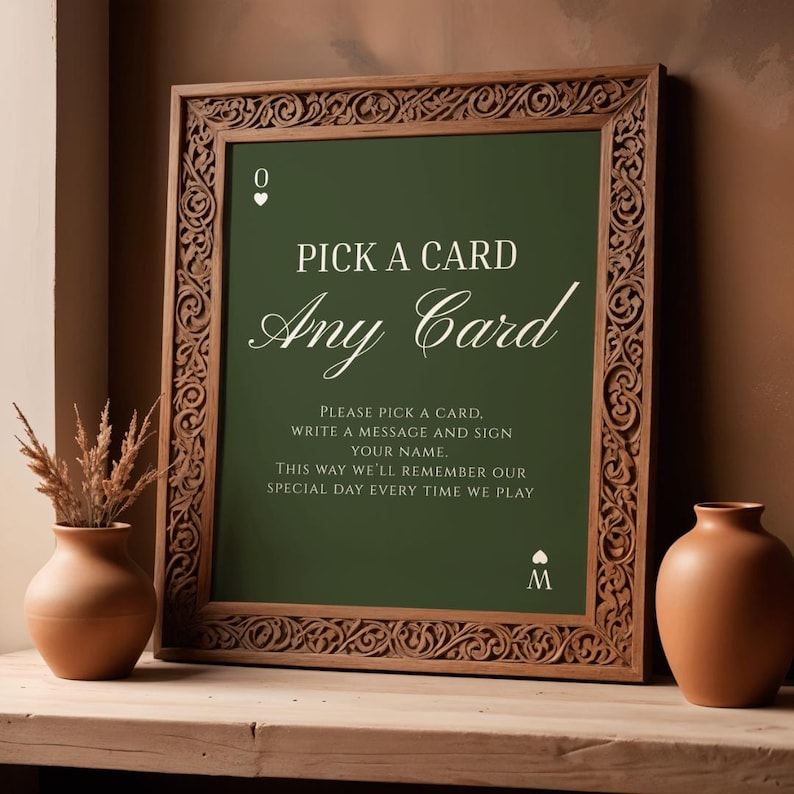 Wedding Guest Book Sign, Playing Cards Interactive Guestbook, Elegant ...