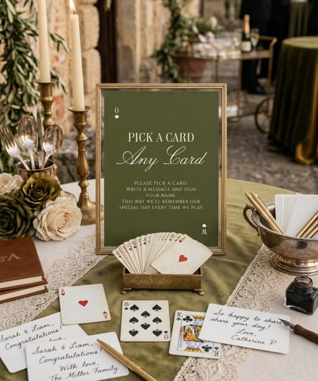 Wedding Guest Book Sign, Playing Cards Interactive Guestbook, Elegant ...