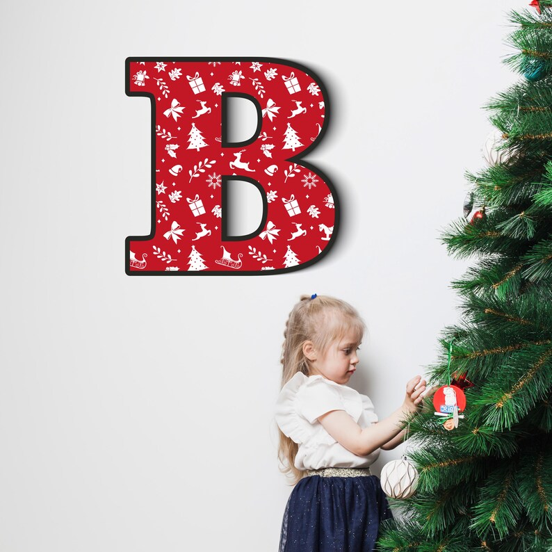 Wooden Christmas Letters & Numbers : Vinyl Coated Holiday Decor - Etsy