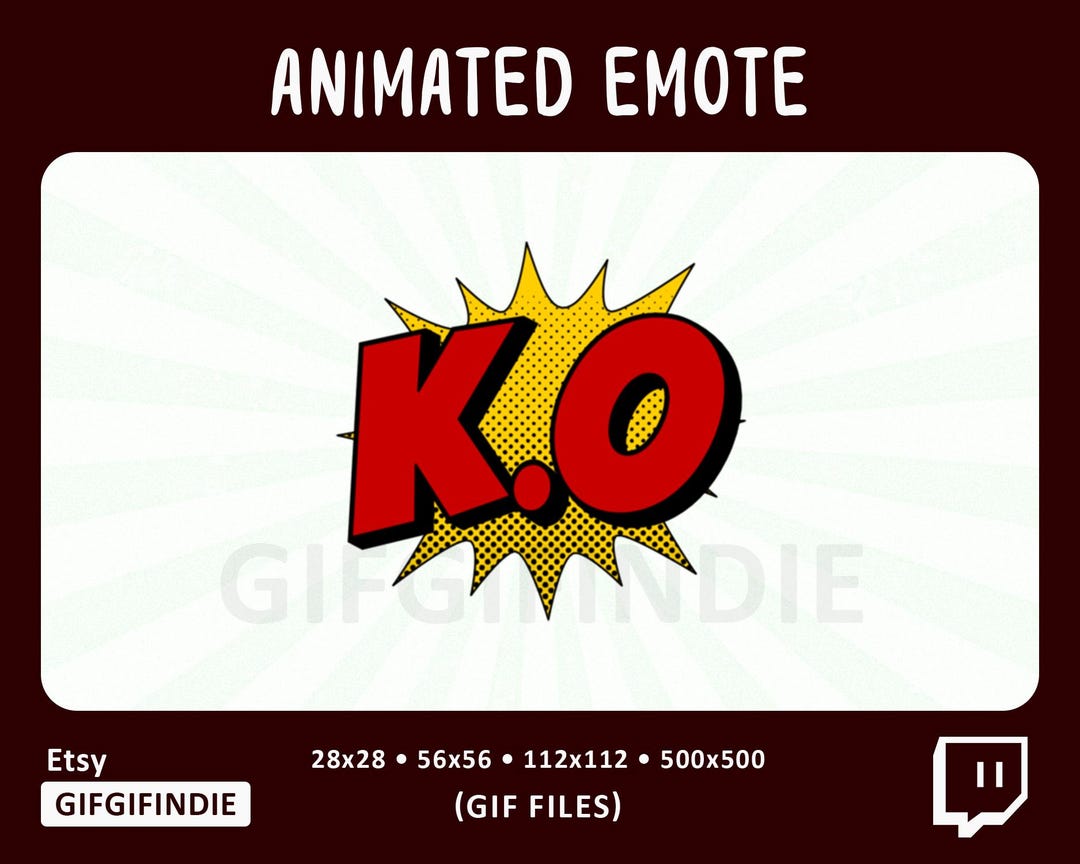 KO Emote for Twitch & Discord | Comic Cartoon Style Gaming Streamer ...