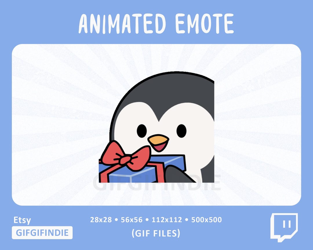 Animated Penguin Gift Emote for Twitch & Discord | Penguin Carrying ...