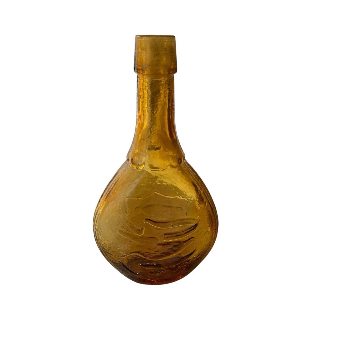 Vintage Amber Union Eagle Handshake Bottle - Etsy