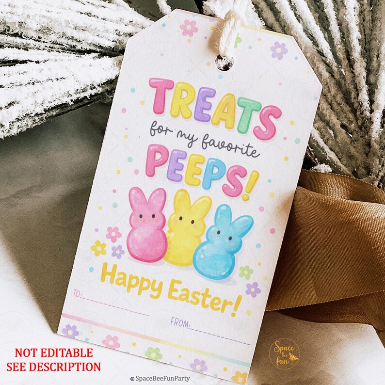 Peeps Easter Gift Tags Easter Printable, Coworker Teacher Classroom ...