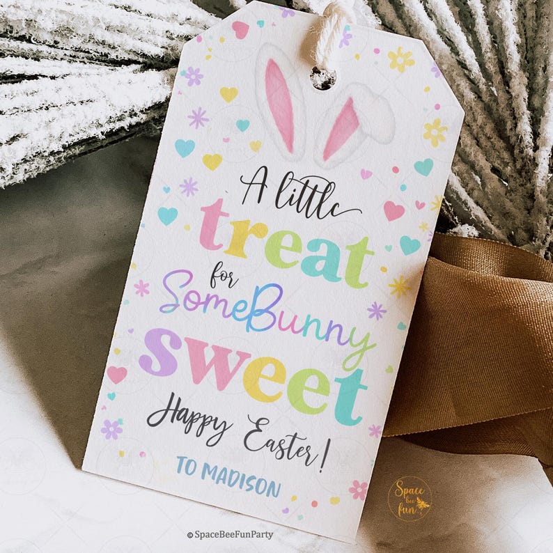 Happy Easter Gift Tag, A Little Treat for Somebunny Sweet Spring Easter ...