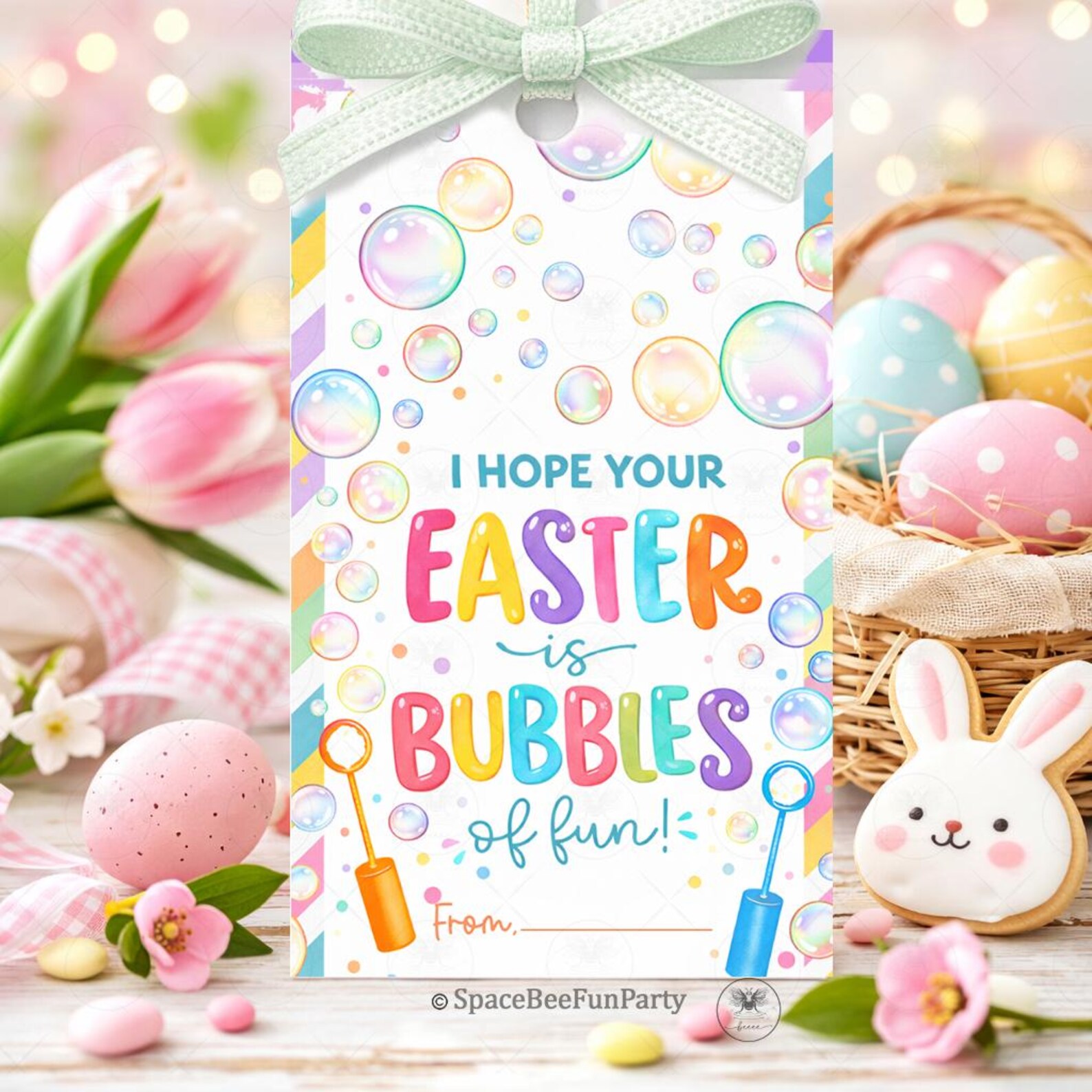 Happy Easter Gift Tags, Bubble Tags, Classroom School Gift Card ...