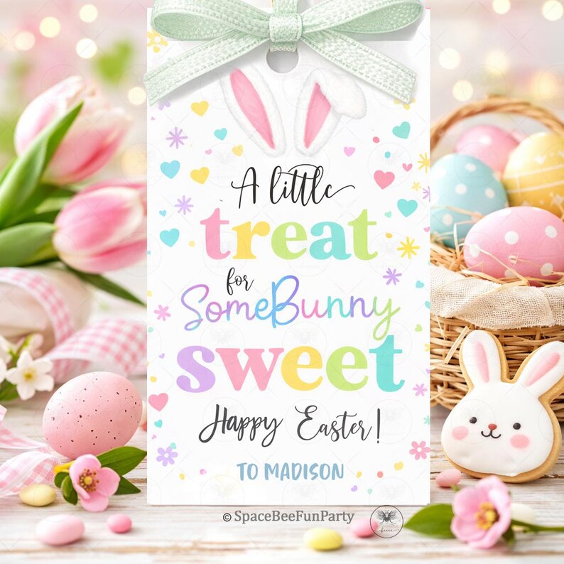 Happy Easter Gift Tag, A Little Treat for Somebunny Sweet Spring Easter ...