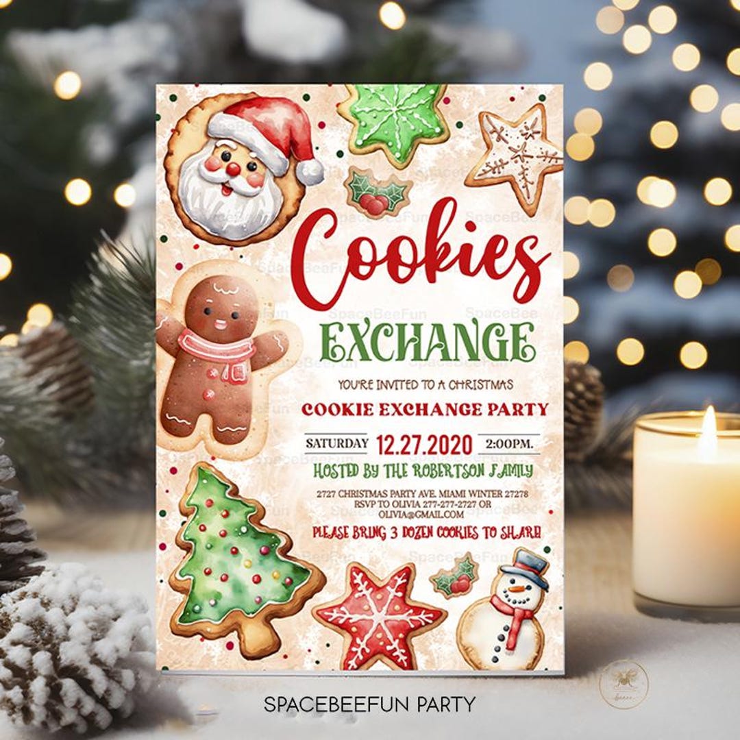 Christmas Cookie Exchange Invitation Cookie Swap Christmas Party ...