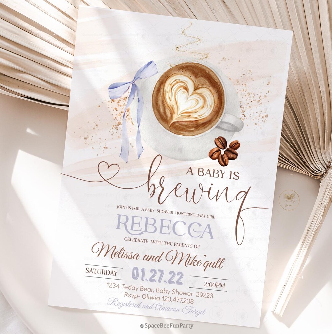 Coffee Baby Shower Invitation Coffee Baby Shower Invite Baby is Brewing ...