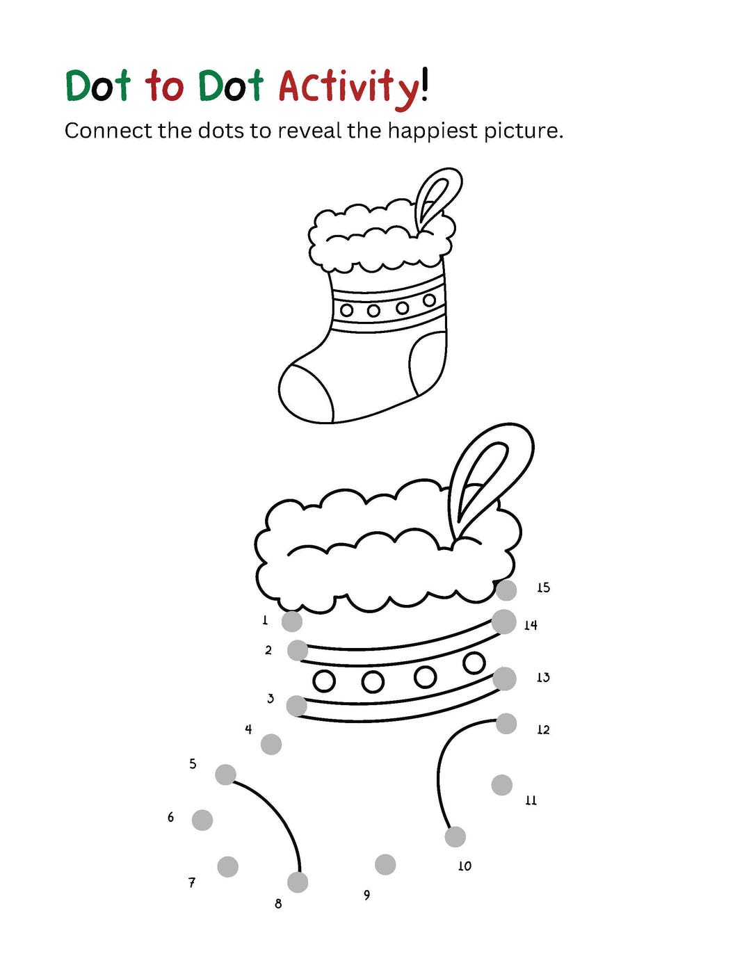 Children's Christmas Worksheets: Cut, Color, Connect the Dots! - Etsy