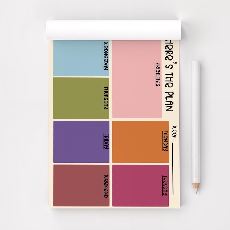 Weekly Planner Notepad | Here’s the Plan Weekly to Do Pad | A5 Colour ...