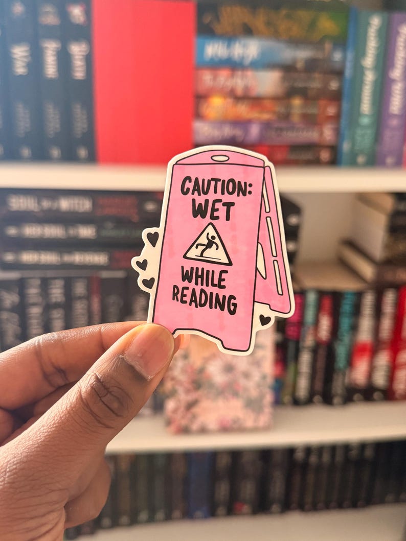 Caution Wet While Reading Sticker | Bookish Humor Reader Sticker ...
