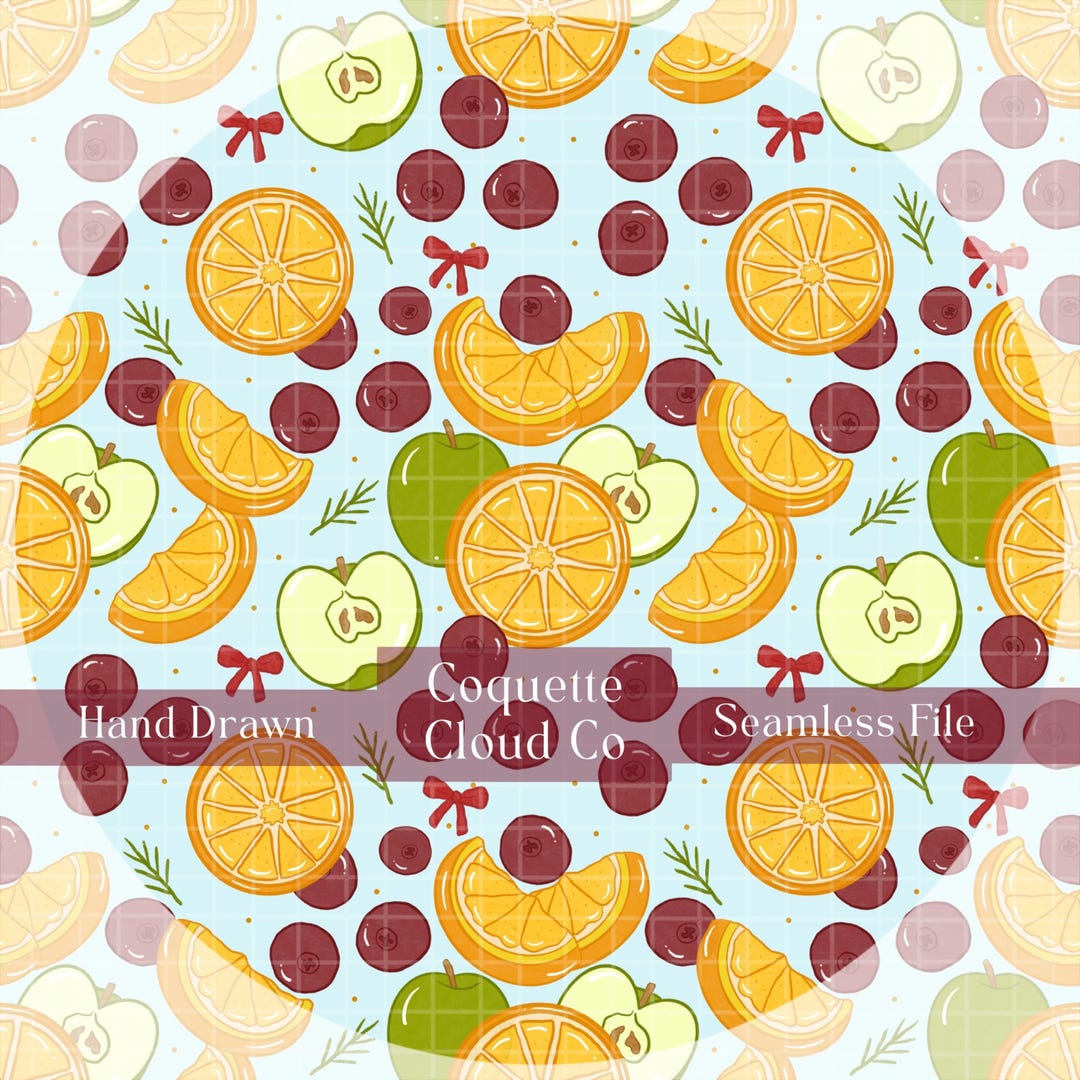 Citrus Seamless Pattern PNG 12x12 300 DPI, Orange Fruit Digital Paper ...