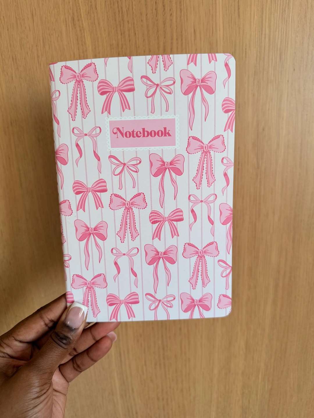 Pink Bow Notebook A5 | Cute Coquette Notebook | Feminine Lined Journal ...