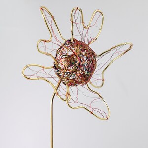 Sunflower Art Home Decor, Wire Sculpture Metal Daisy Gift, Contemporary ...