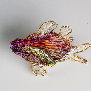 Red Fish Brooch Metal Wire Art Fish Jewelry Ocean Fish Tropical Jewelry ...