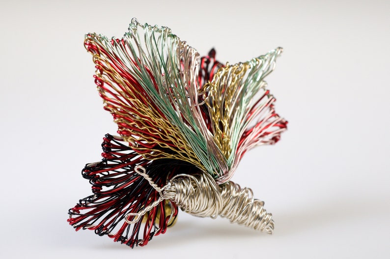 Silver Butterfly Brooch, Wire Butterfly Jewelry, Art Brooch, Colorful ...